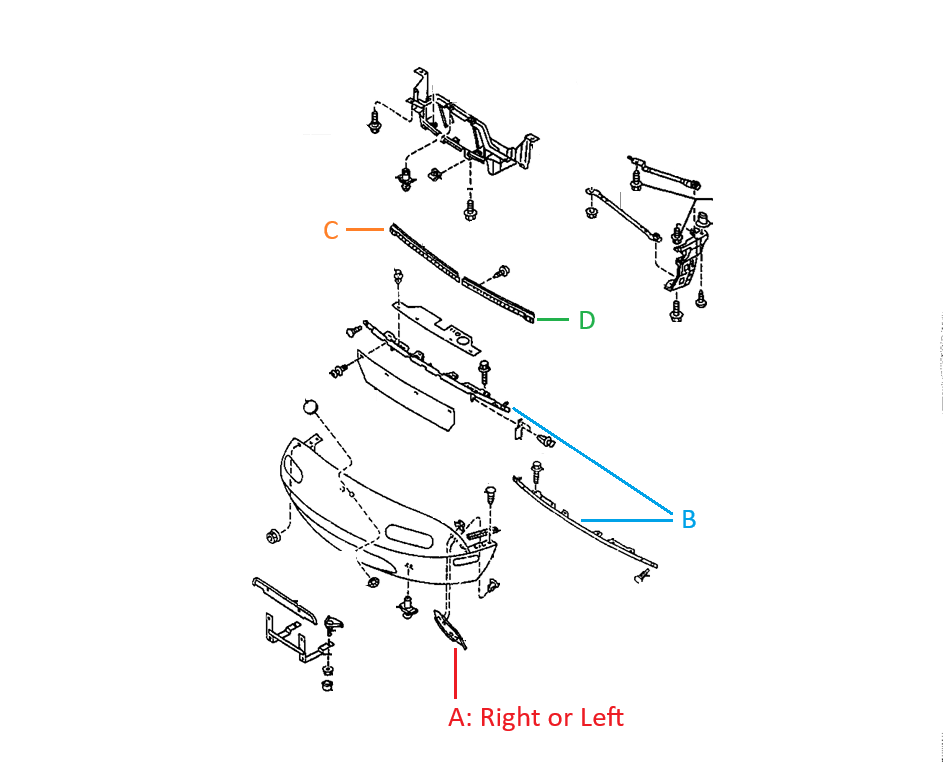 Front Bumper Bracket Support Hardware Miata 1990-97 – Miata Depot